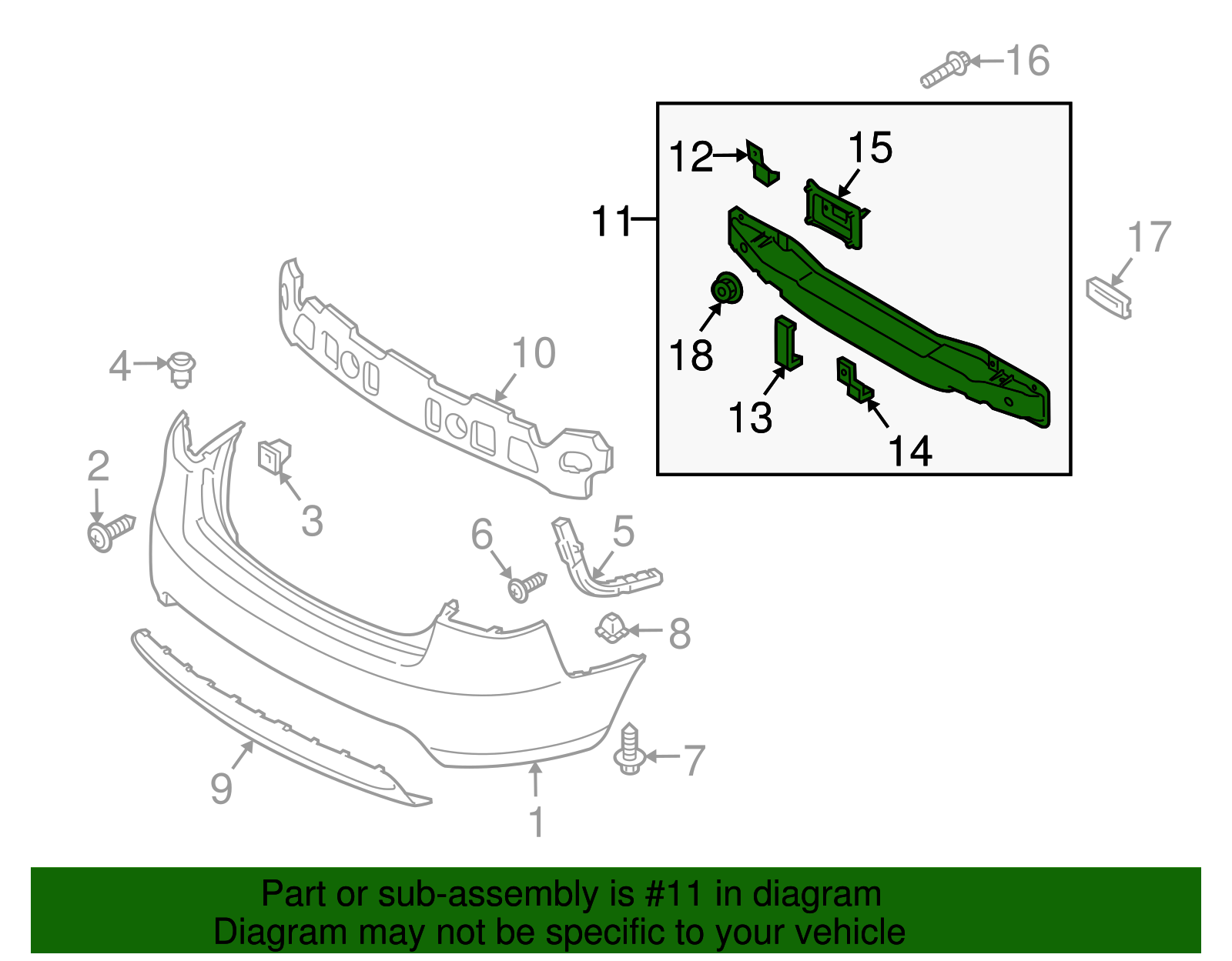 2010-2013 Kia Forte | Impact Bar | 86630-1M000 | Kia Auto Parts