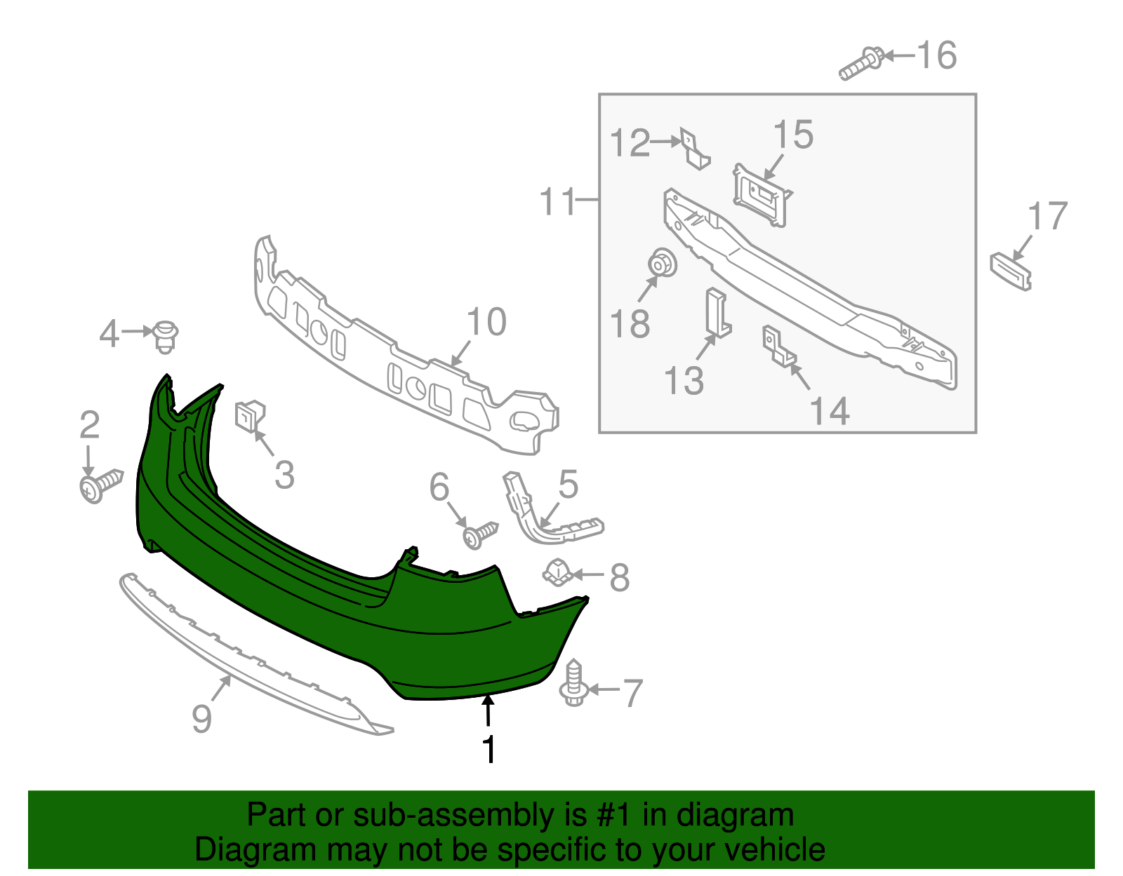 86611-1M000 - Bumper Cover 2010-2013 Kia Forte | Kia.Parts Store