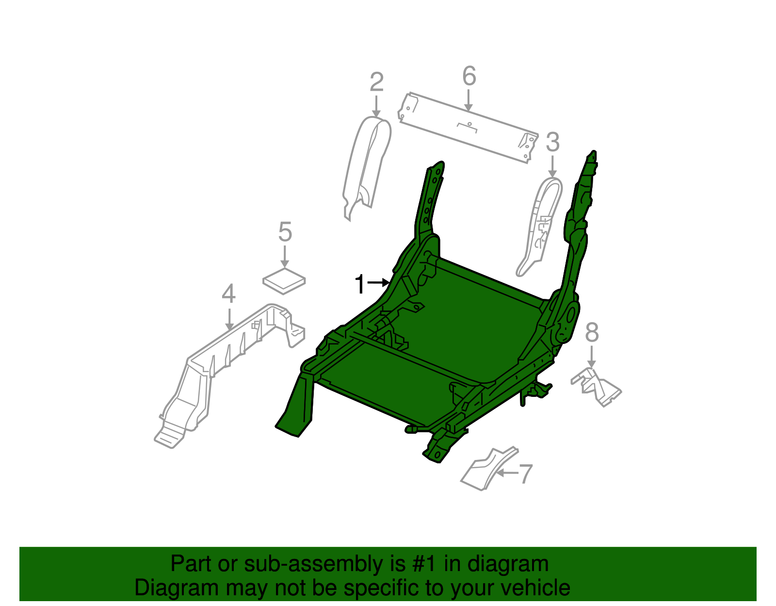 2008-2021 Nissan Seat Adjust Assembly - Passenger Side (RH) 87400-ZP00A ...
