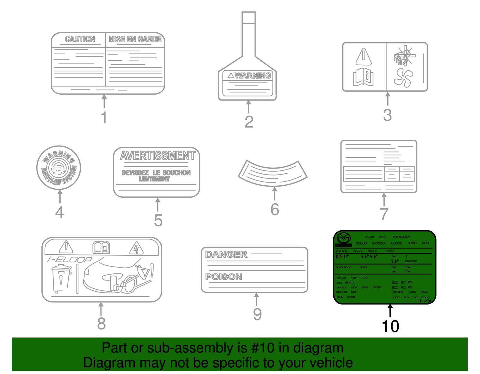 PEDG-69-036 - Emission Label 2014 Mazda 3 | Florida Mazda Parts