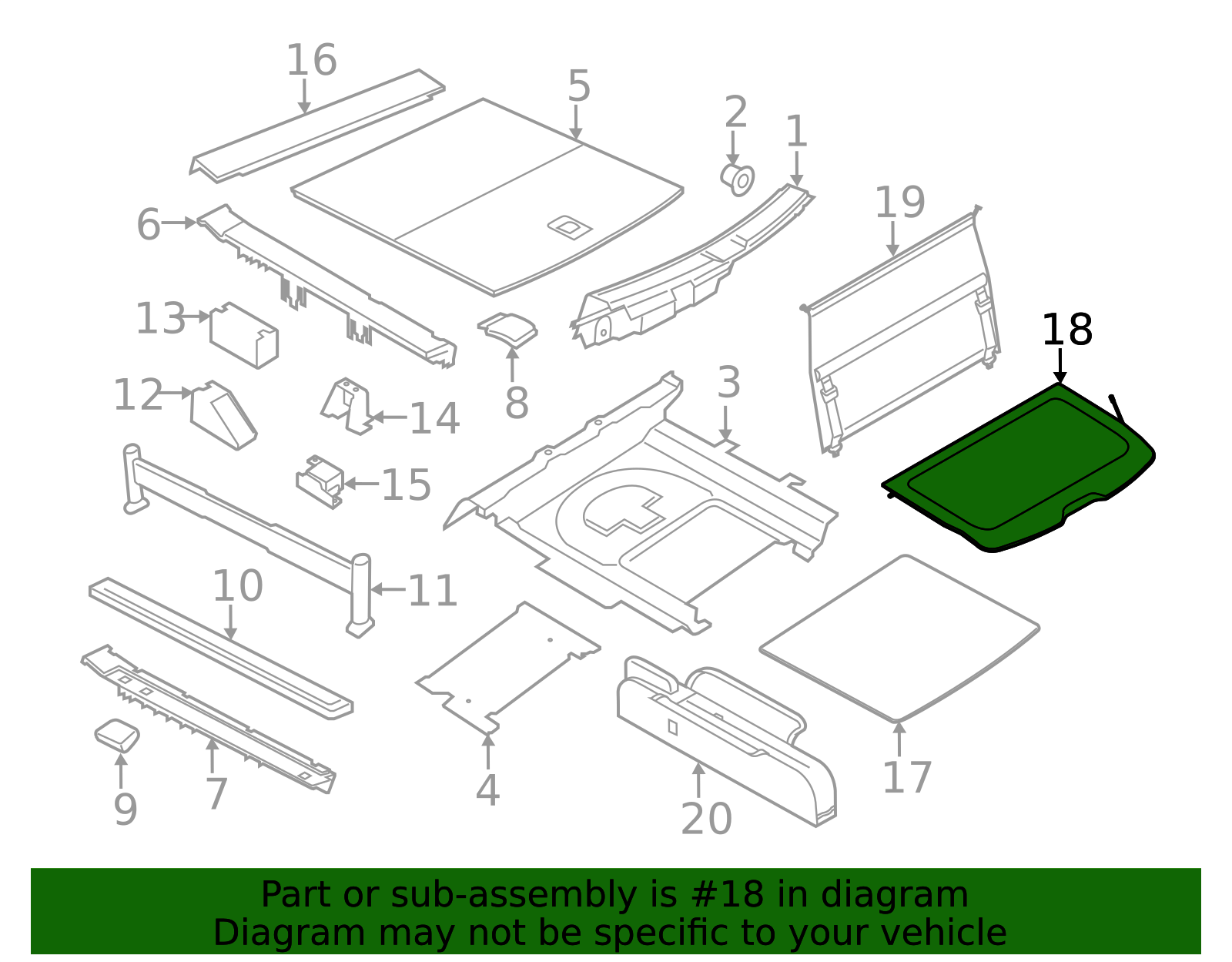 95B-867-769-K-OF5 - High-Quality Luggage Compartment Cover for ...