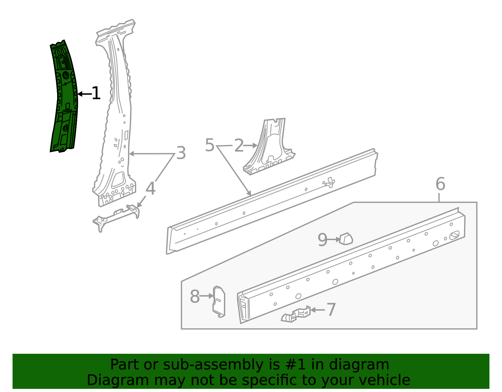 B-Pillar Assembly - Side Frame Structural Support | AutoNation Parts