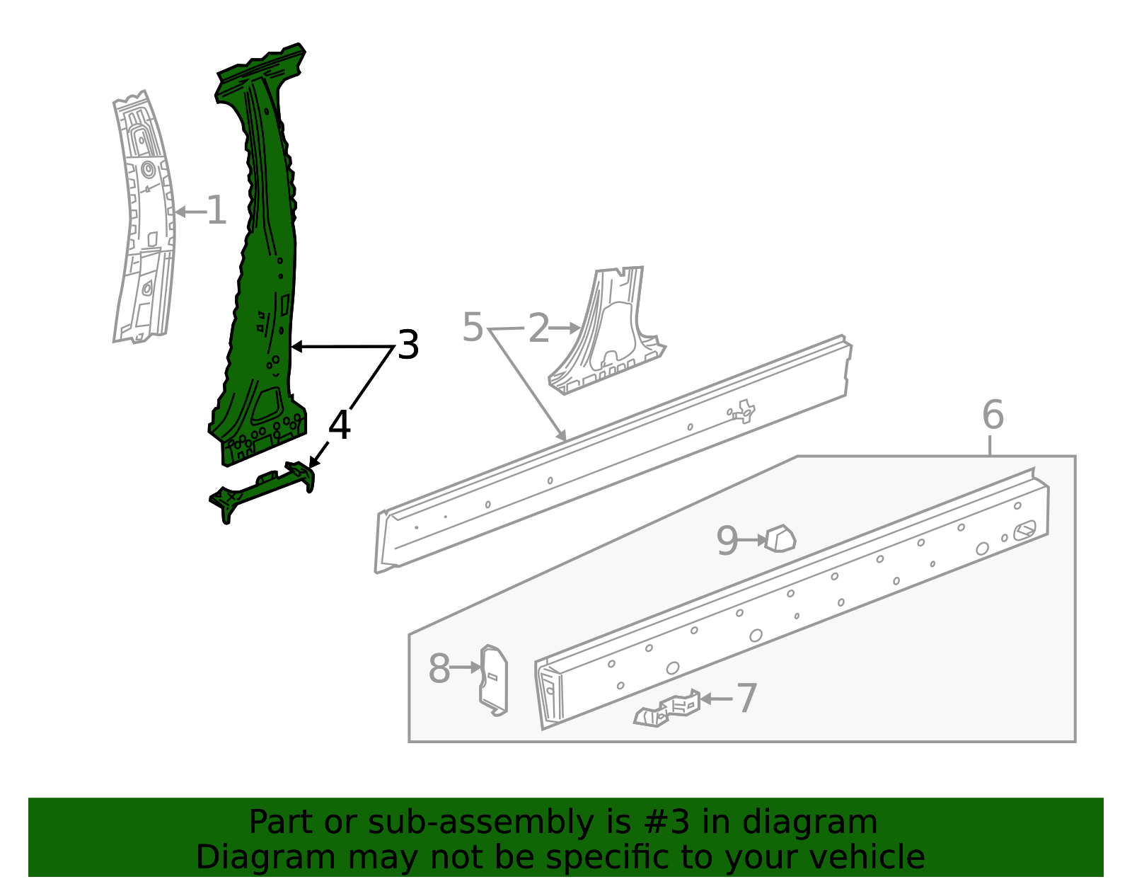 22981299 - Driver Side Center Pillar Outer Panel Reinforcement Gateway ...