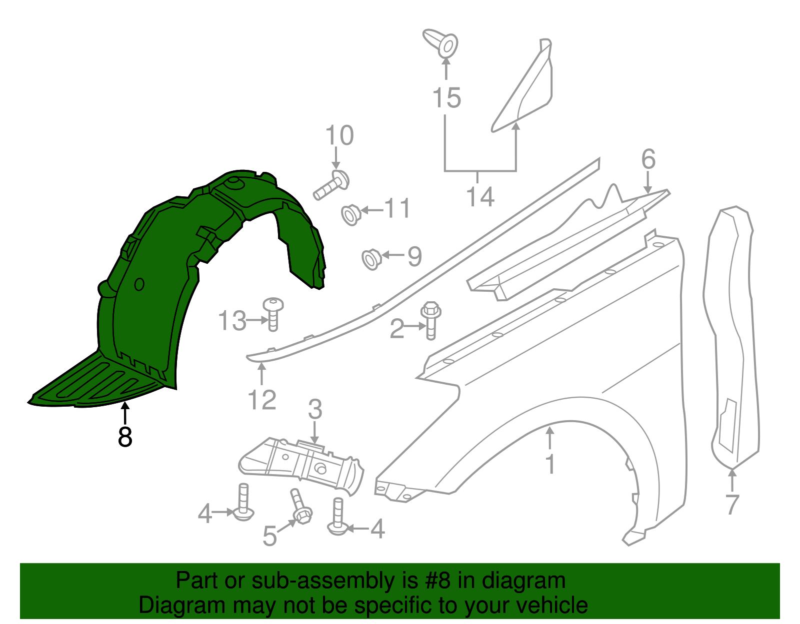 86811-3V500 - Fender Liner 2015-2017 Hyundai Azera | Hyundai OEM Part