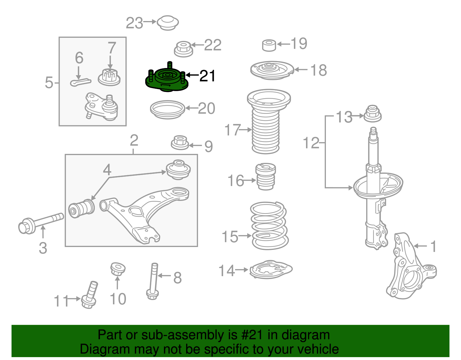 2012-2017 Toyota Strut Mount 48609-47040 | OEM Parts Online