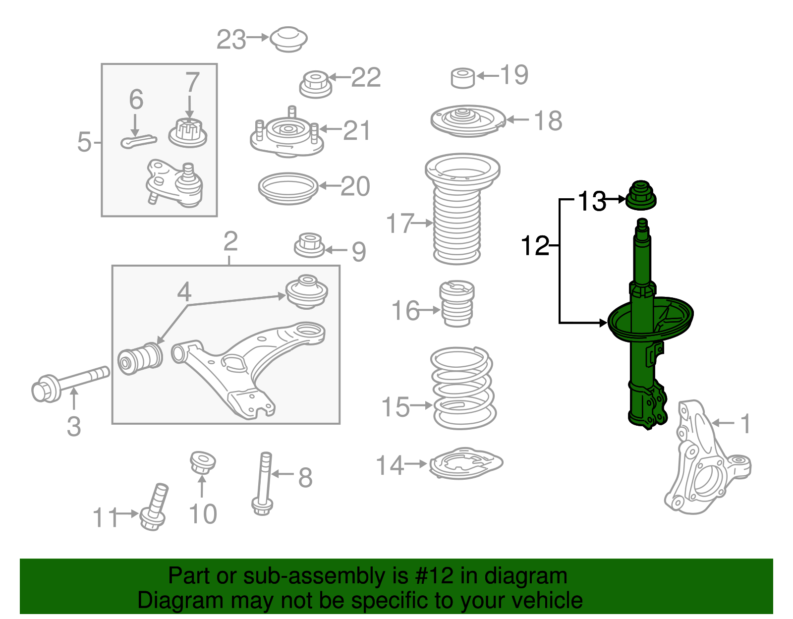 2012-2015 Toyota Prius Strut 48520-80293 | Toyota Parts Center