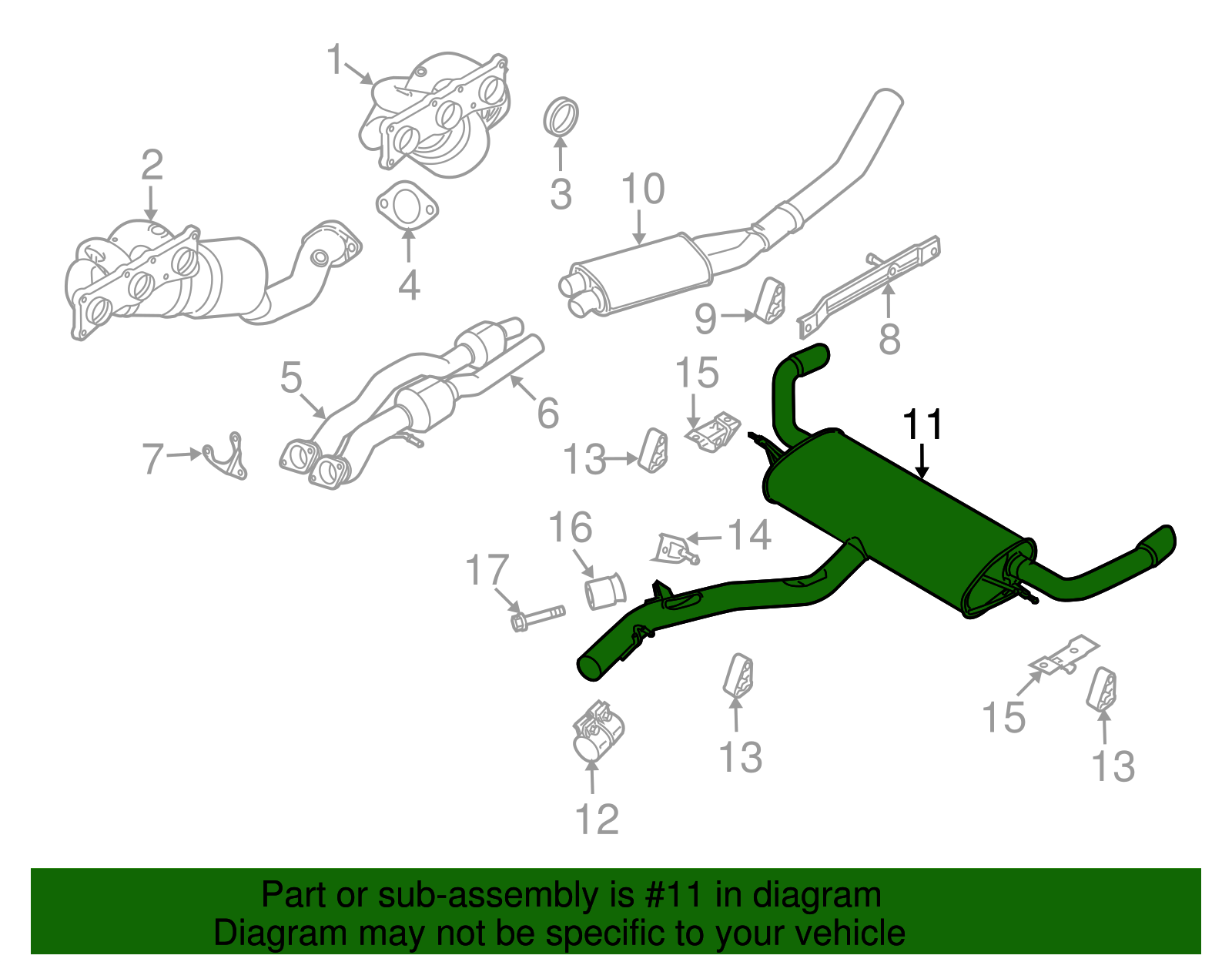 2007-2010 BMW X5 Muffler W/Tailpipe 18-30-7-584-358 | BMW OEM Parts