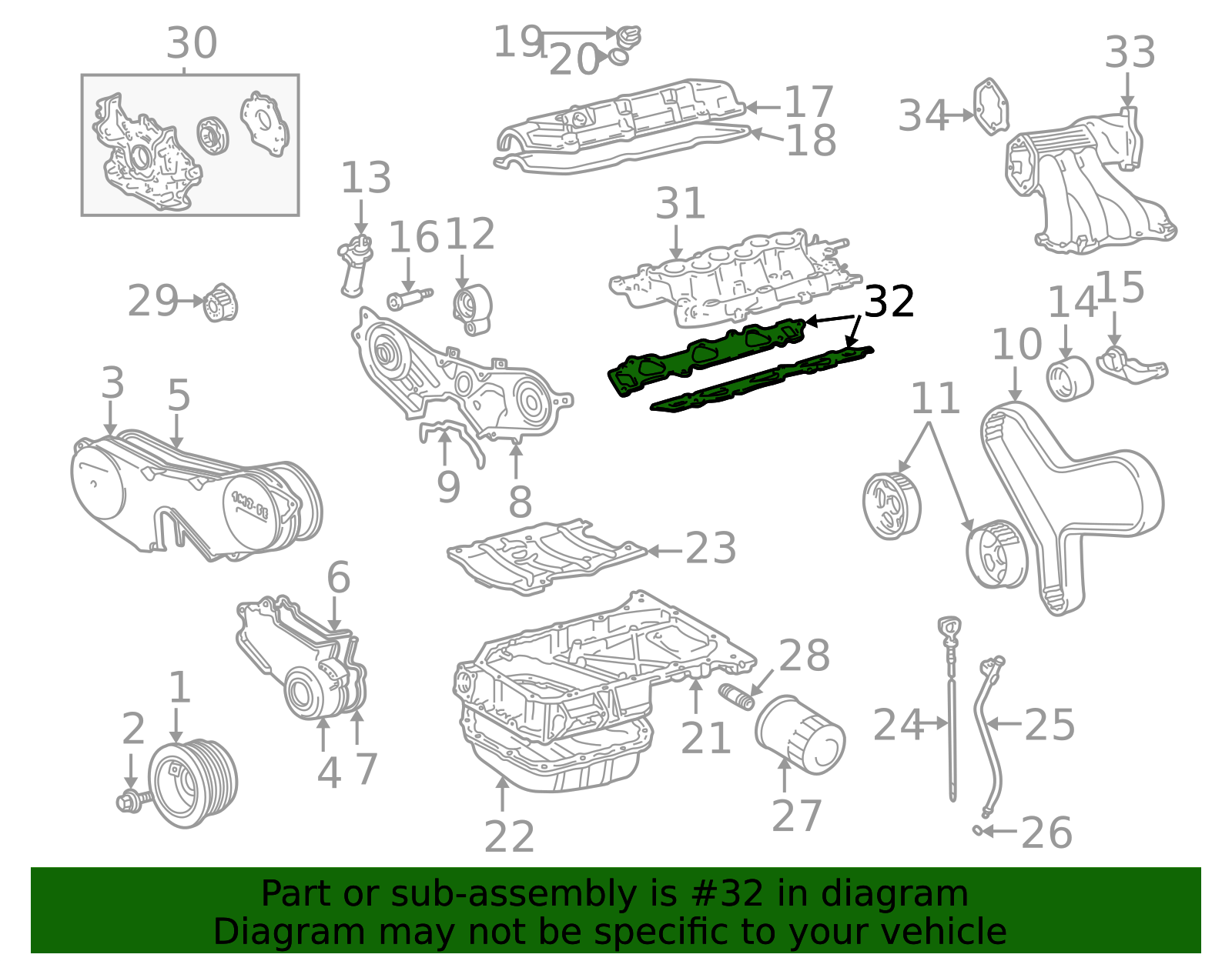 17177-20020 - Engine Intake Manifold Gasket 1994-2010 Toyota | Longo ...