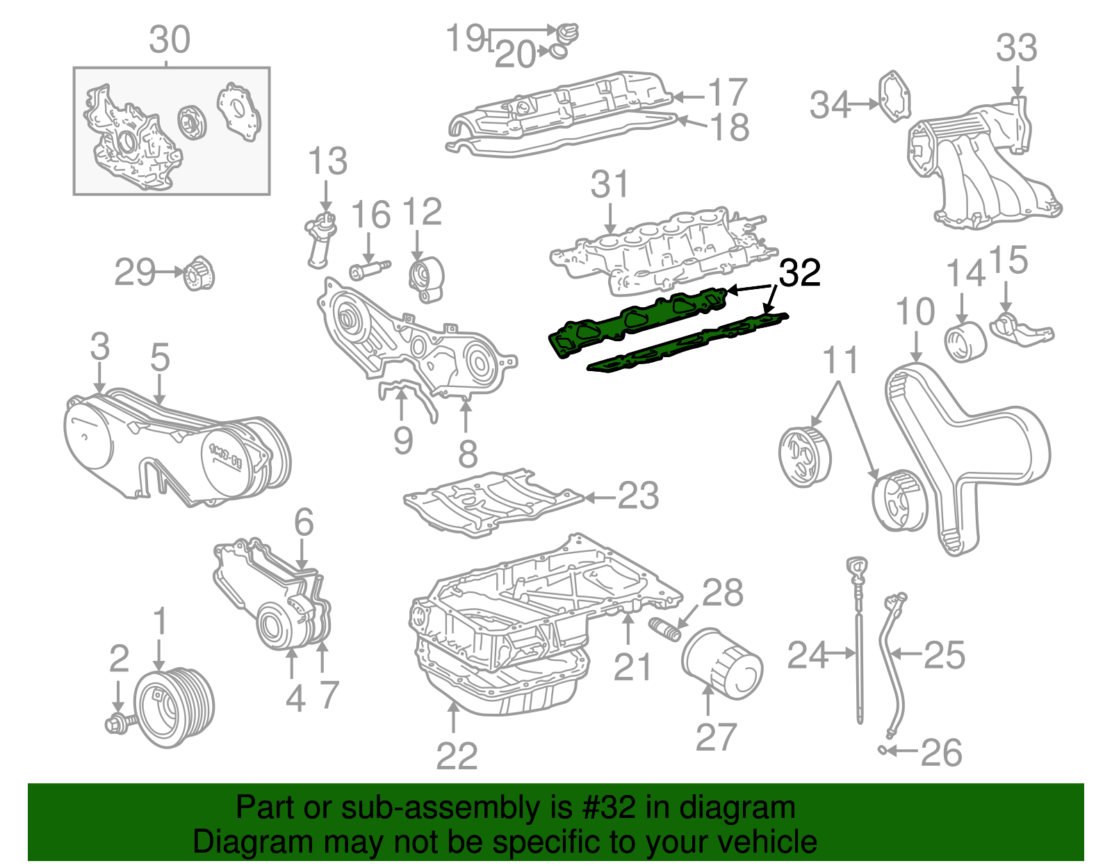 1994-2010 Toyota Engine Intake Manifold Gasket 17178-20020 | Frontier ...