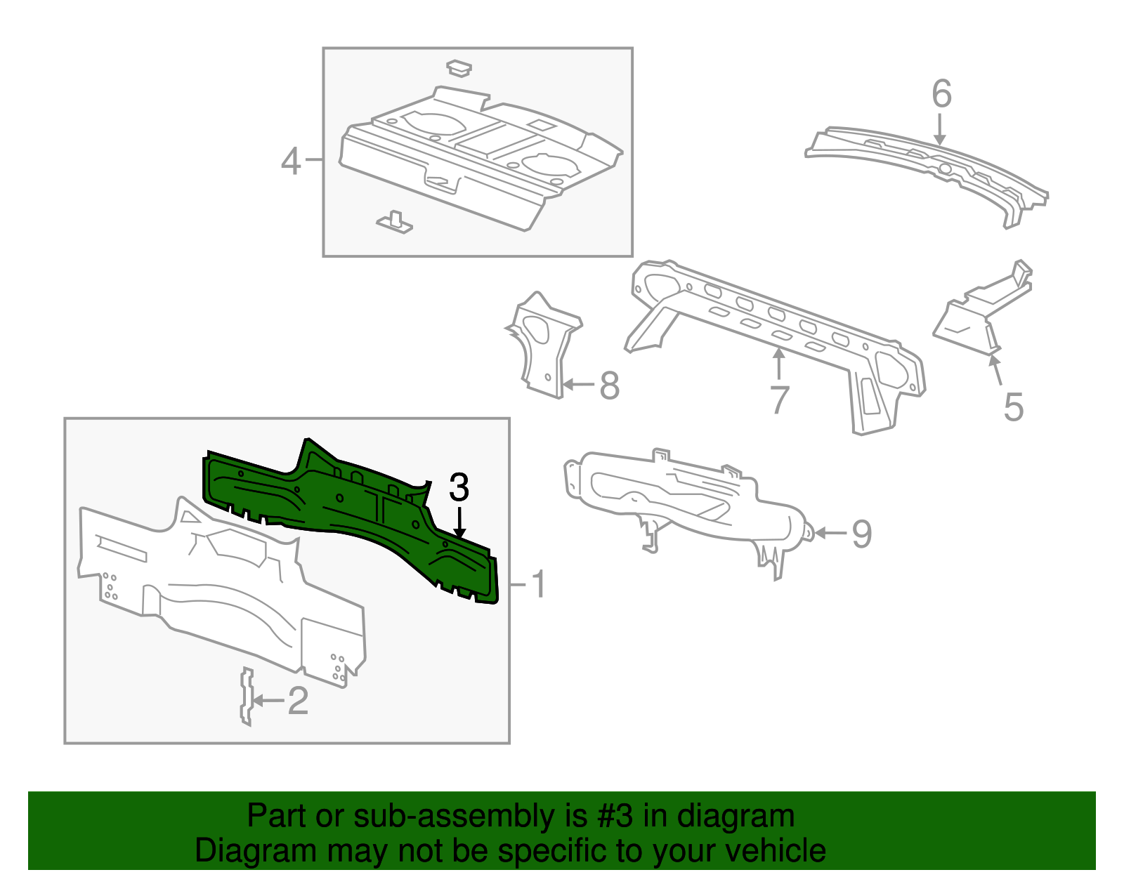 23125845 - 2010-2015 Chevrolet Camaro - Rear End Panel Reinforcement ...