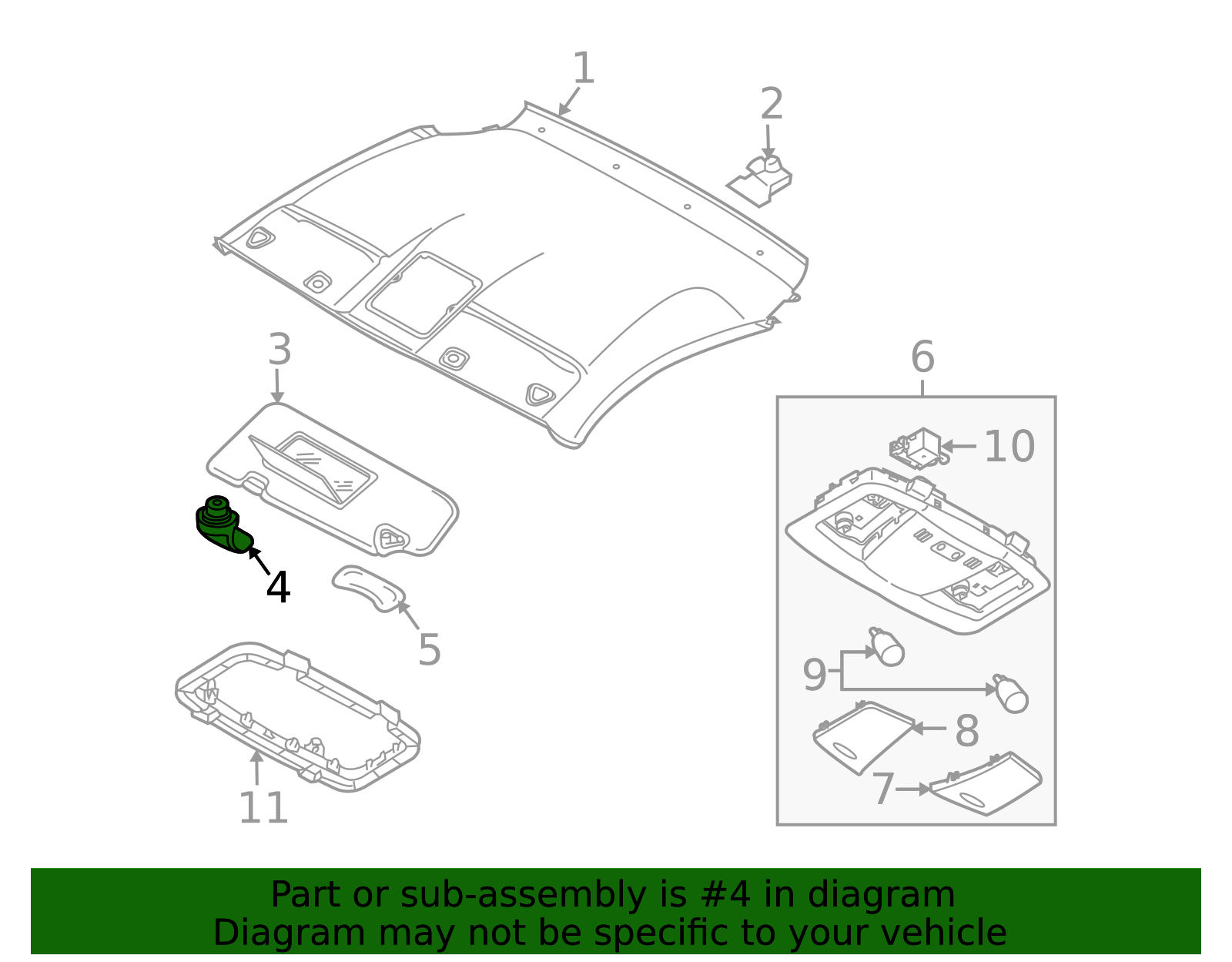 96409-6GC0B - Sun-Visor Holder 2009-2025 Nissan | Official Nissan Parts ...