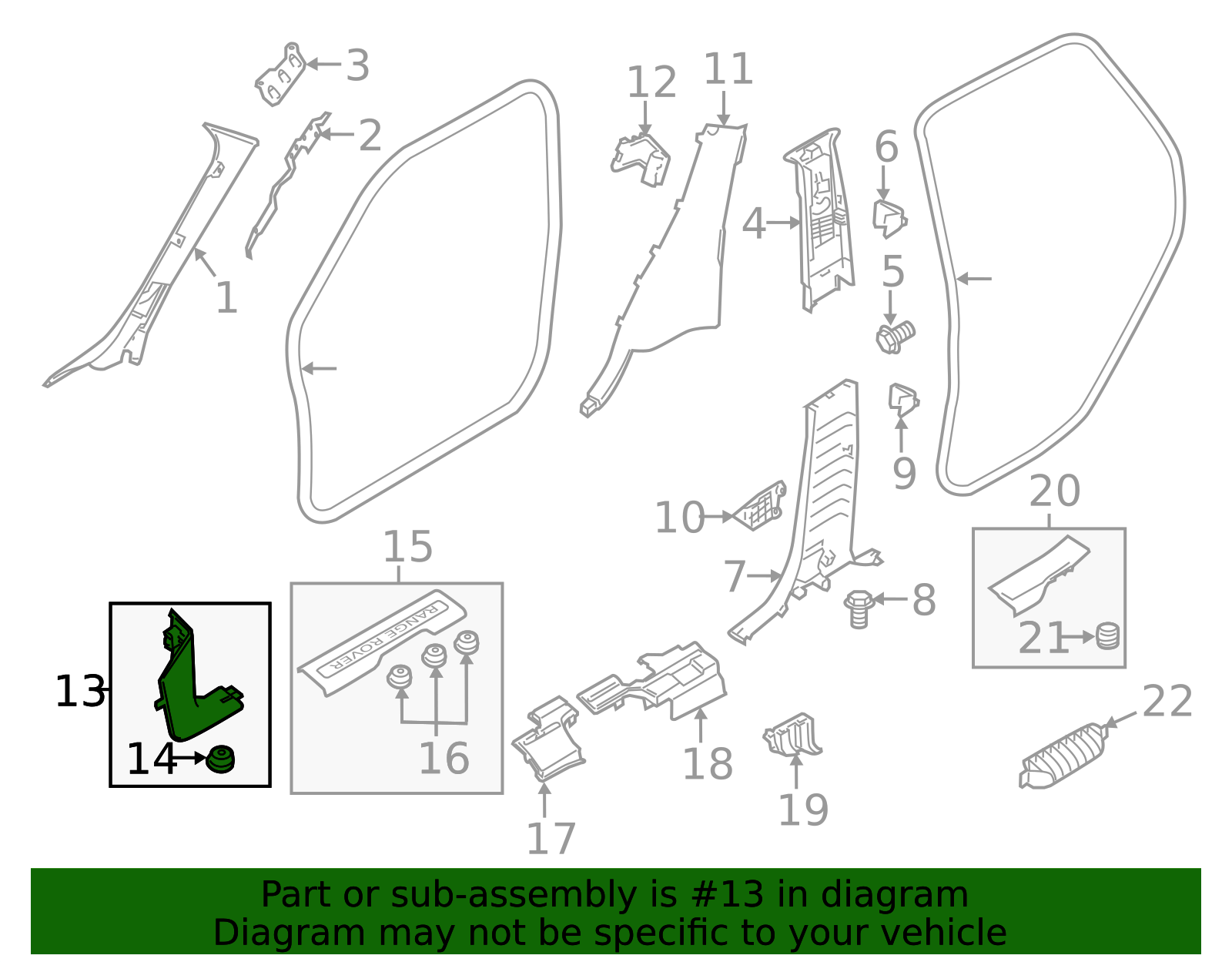 LR100340 - High-Quality Kick Panel Trim for 2012-2019 Land Rover Range ...
