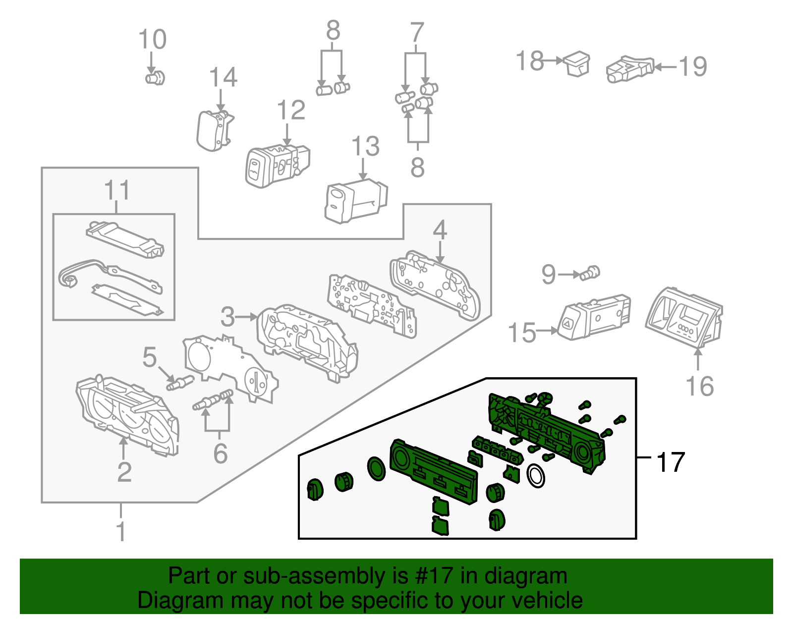 79600-S84-A51ZA - 2001-2002 Honda Accord - Control Assembly Auto Air ...