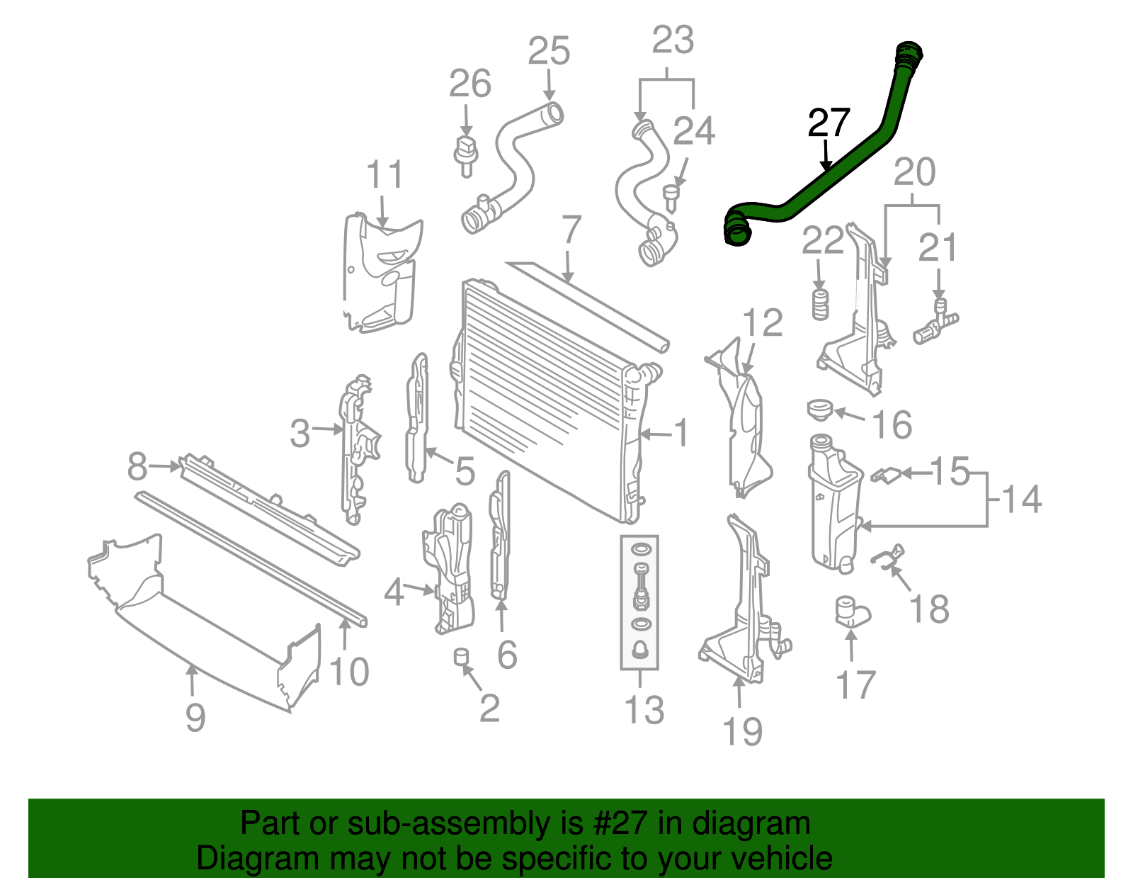 2007-2010 BMW X3 Overflow Hose 17-12-3-422-785 | BMW OEM Parts