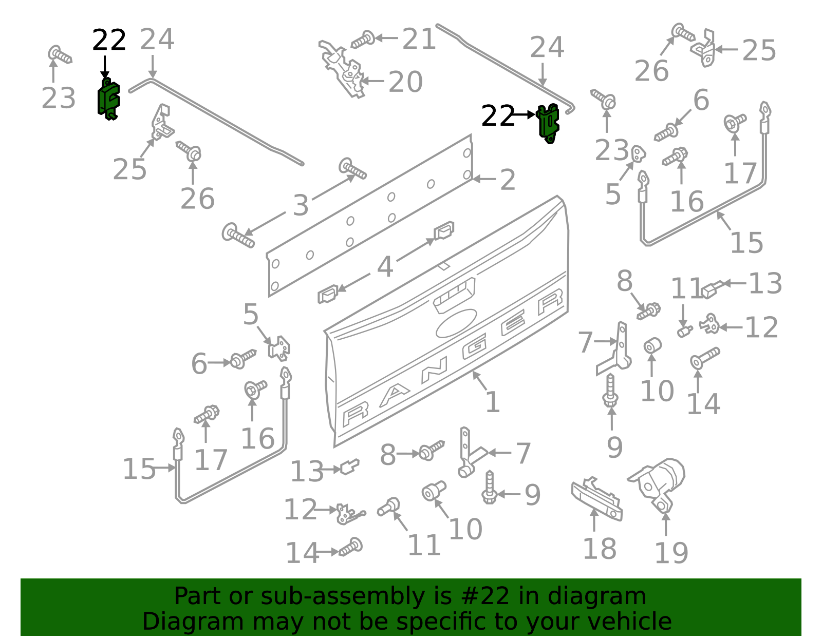 2019-2023 Ford Ranger Latch AB3Z-2143150-A | OEM Parts Online