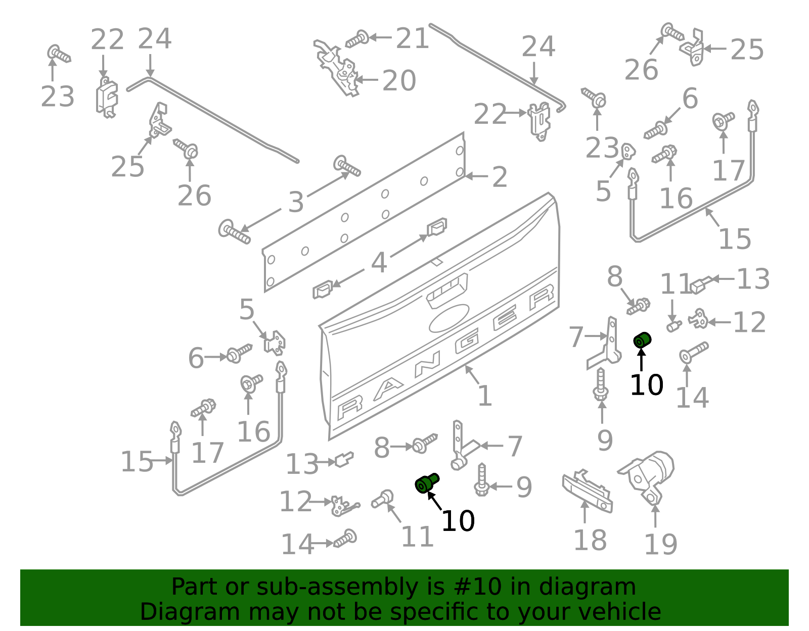 2019-2023 Ford Ranger | Insert | JB3Z-21430B22-A | Walls' Ford Parts
