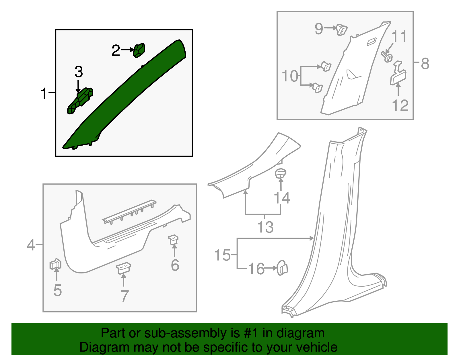 2018-2024 GM Windshield Pillar Trim 85545905 | GM Parts Center