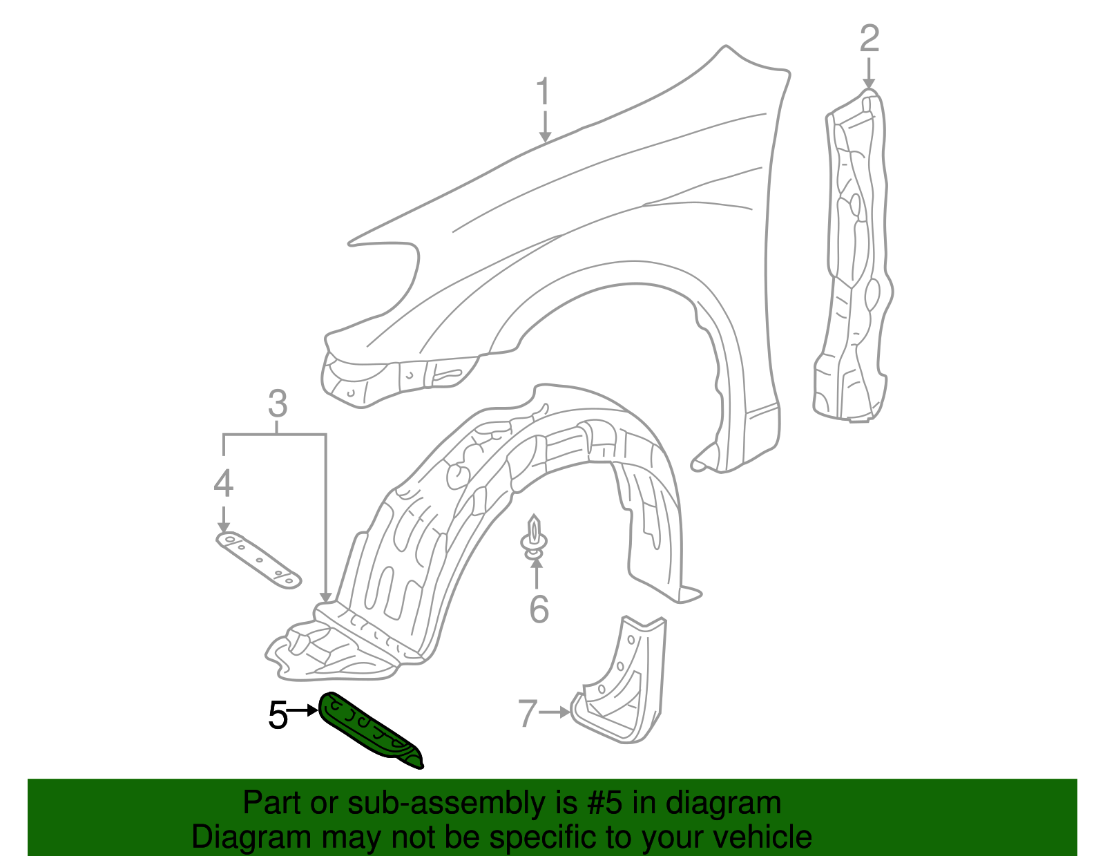 53851-02010 - Fender Liner Pad - 2003-2008 Toyota | OEM Genuine Toyota ...