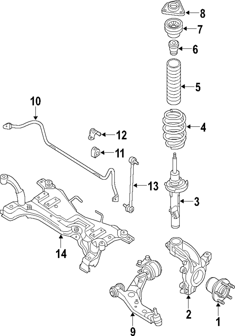 2014-2015 Ford Escape Shock Absorber Assembly Front AST-24657 | QuirkParts