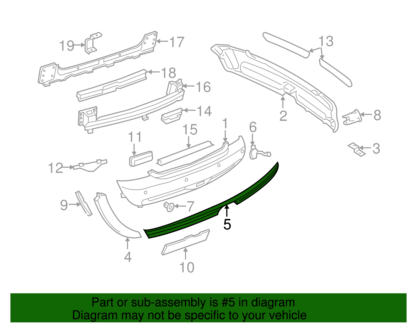 2002-2008 Mini Cooper Spoiler Center Rear 51-12-6-800-234 | Mini Parts ...