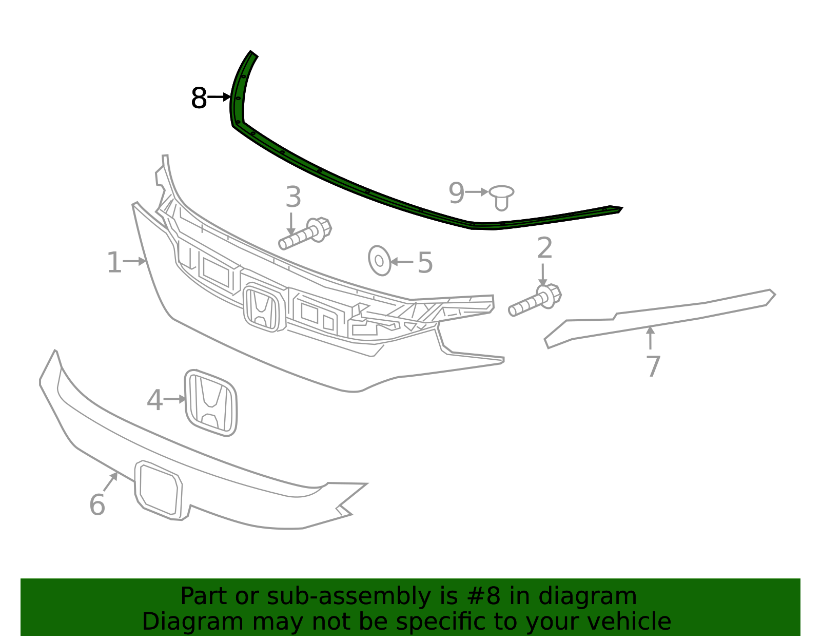 74146-TBA-A01 - 2016-2021 Honda Civic - Rubber Hood Seal | Genuine ...
