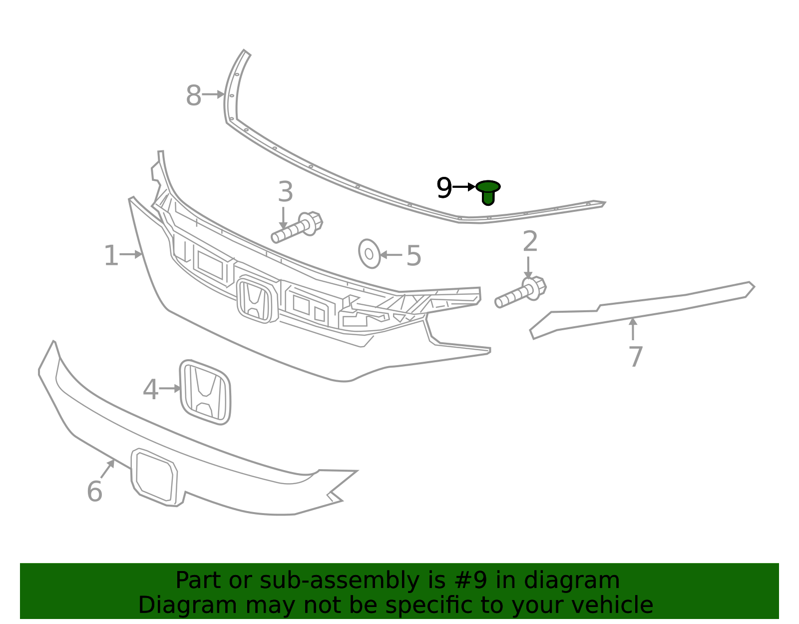 91504-TBA-A01 - Upper Seal Clip 2016-2021 Honda Civic | Honda Parts Online