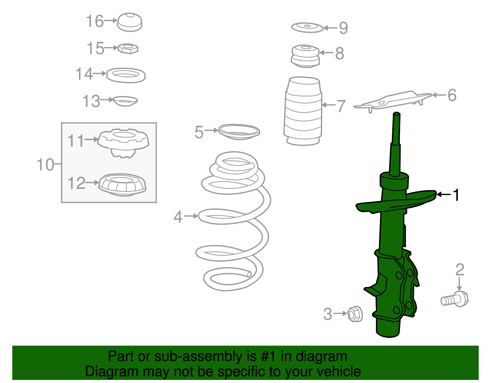 2011-2013 Chevrolet Camaro Front Passenger Side Suspension Strut ...