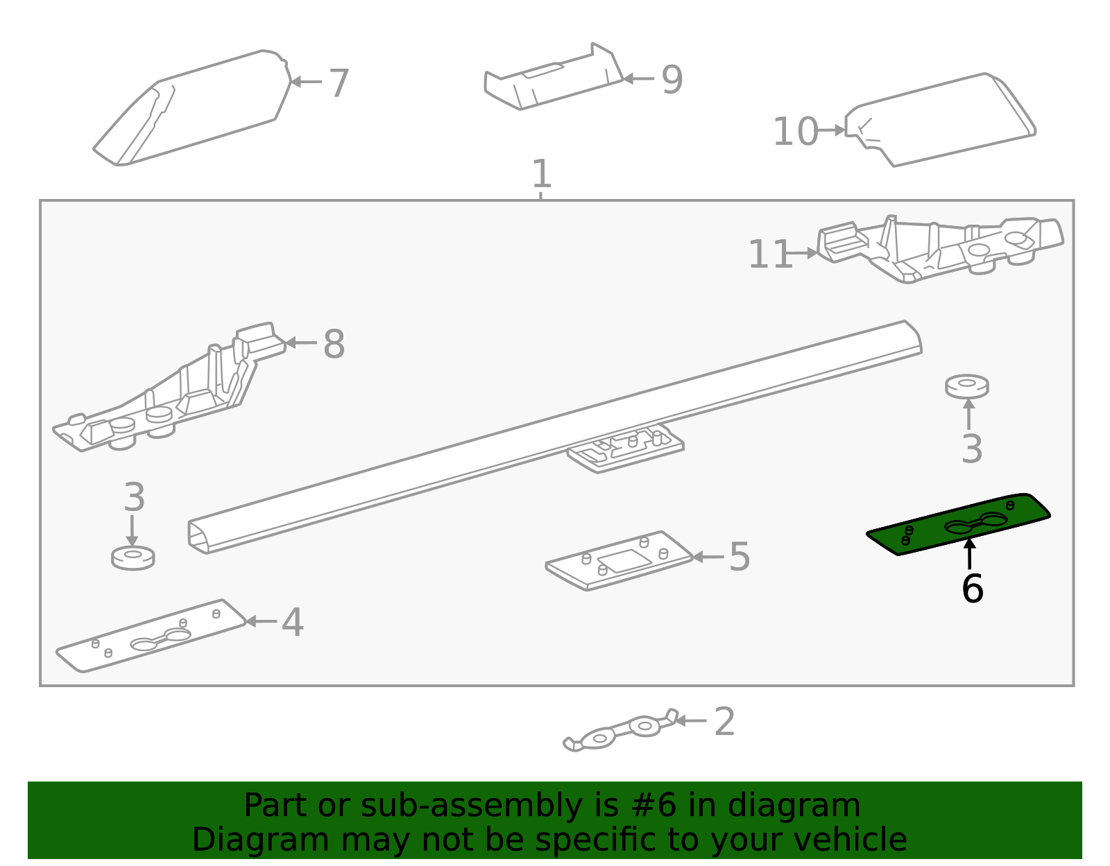 63489-60170 - 2024 Toyota Land Cruiser - Luggage Rack Mount Cushion ...