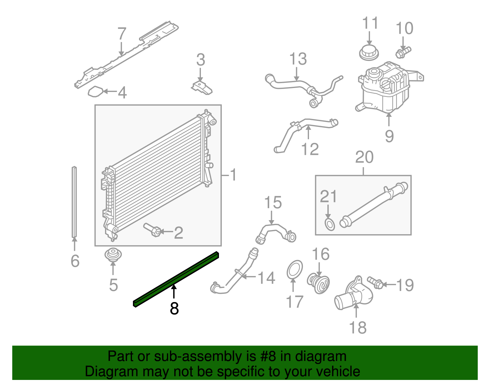 2011-2019 Ford | Radiator Air Seal | DG1Z-8349-B | Walls' Ford Parts