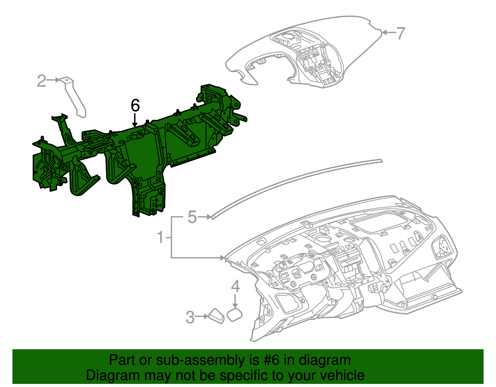 2010-2017 GMC Terrain Instrument Panel Carrier 23463586 | Chevy Parts Pros