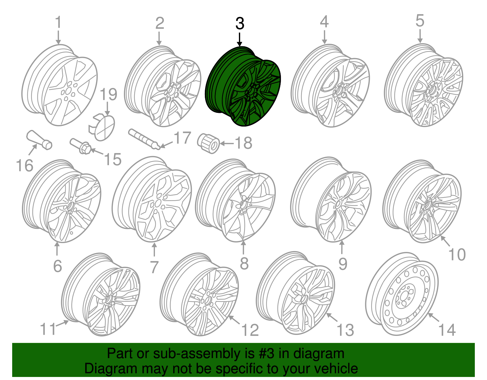 2008-2014 BMW X6 Wheel, Alloy 36-11-6-778-582 | BMW Parts Online Hub