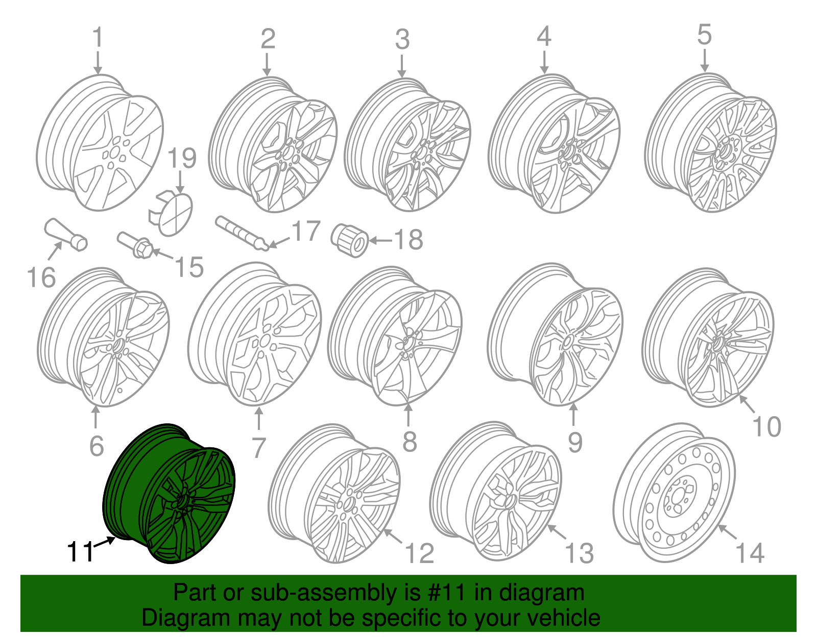 36116790606 - 2013-2014 BMW X6 Wheel, Alloy (36-11-6-790-606) | BMW of ...