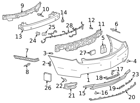 Bumper & Components - Rear for 2018 Cadillac Escalade | TascaParts.com