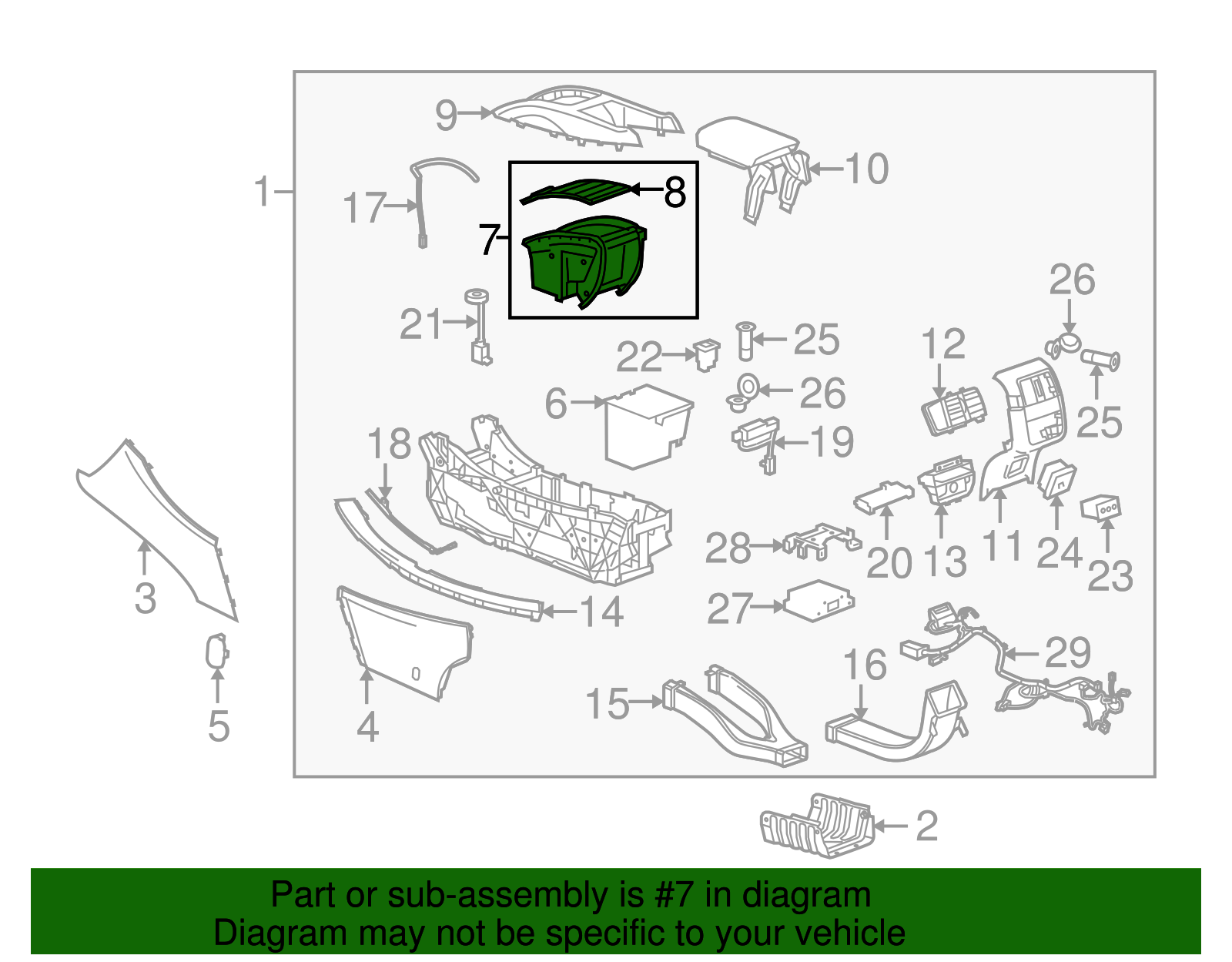 2014 Buick LaCrosse Cocoa Front Floor Console Cup Holder 90904976 ...