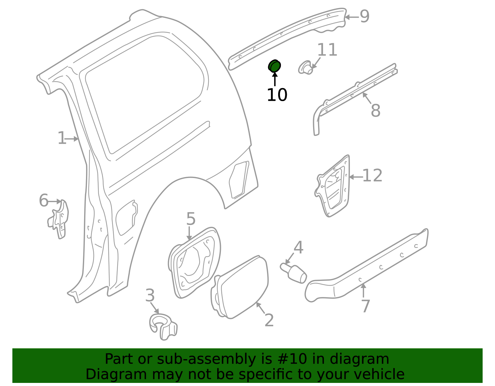 1999-2002 Nissan Quest Rail Cover Plug 01658-0003U | TascaParts.com