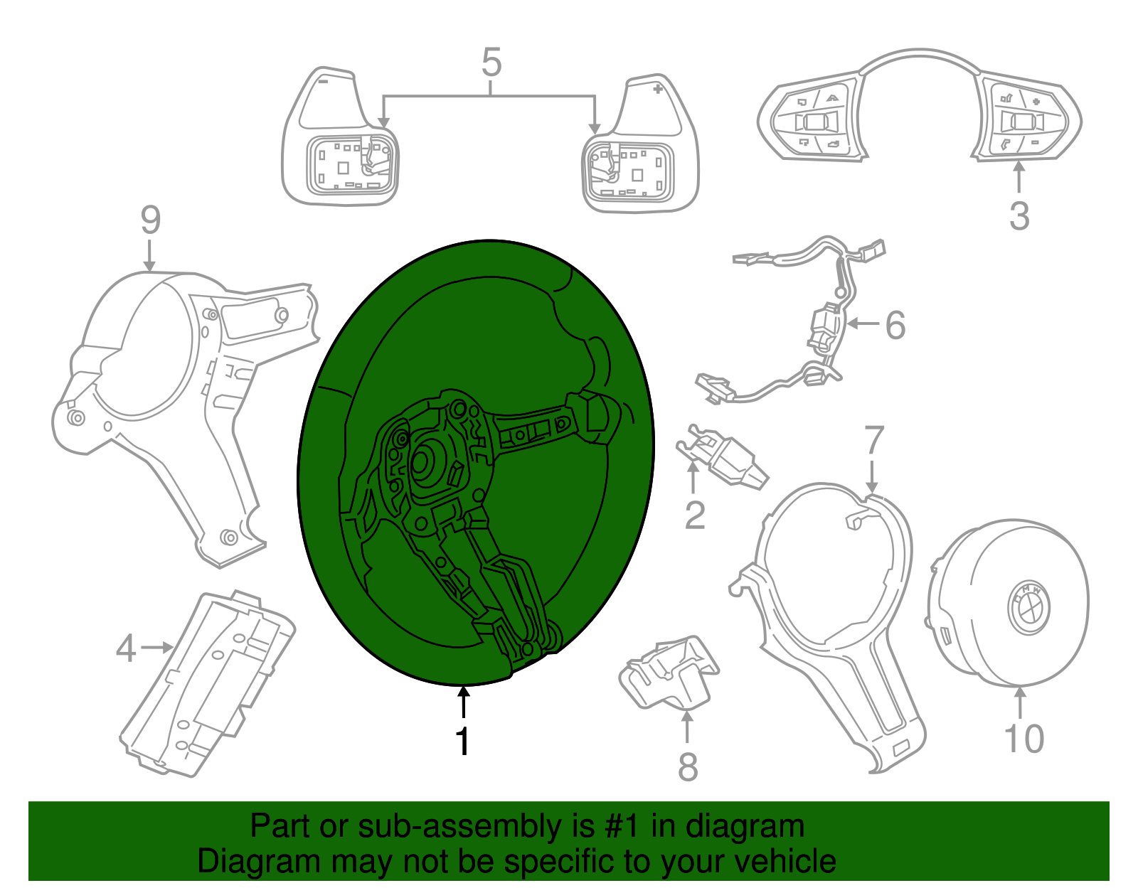 32-30-7-846-035 - Steering Wheel - 2012-2019 BMW | BMW Parts Exchange