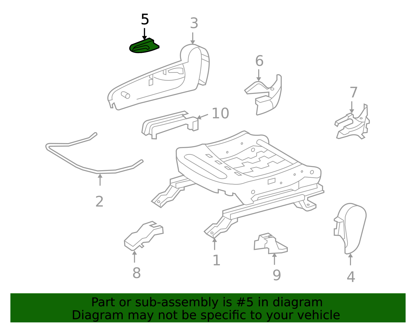 72525-52050-E0 - Recline Handle 2010-2024 Toyota 4Runner | Toyota San ...