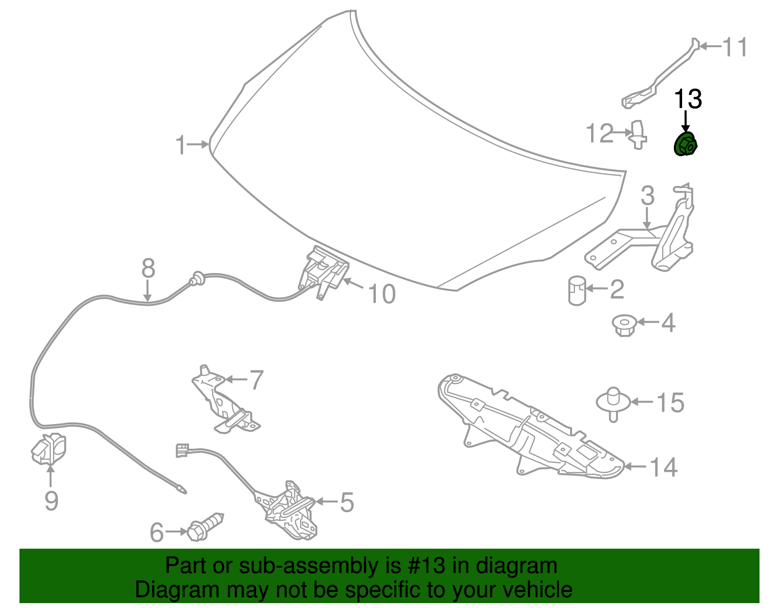 2012-2019 Nissan Support Rod Grommet 65773-1HP0A | Alexander Nissan Parts