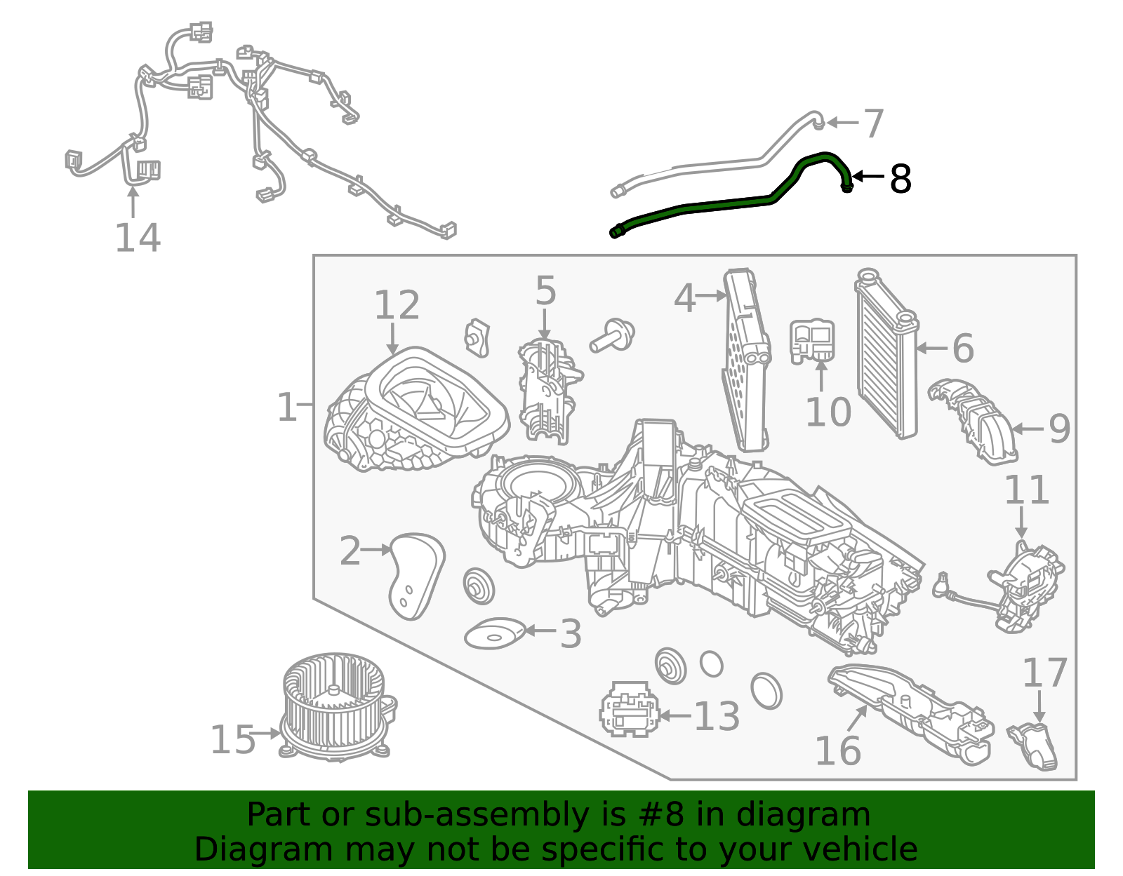 2011-2016 Ford | HVAC Heater Hose | BC3Z-18472-J | Walls' Ford Parts