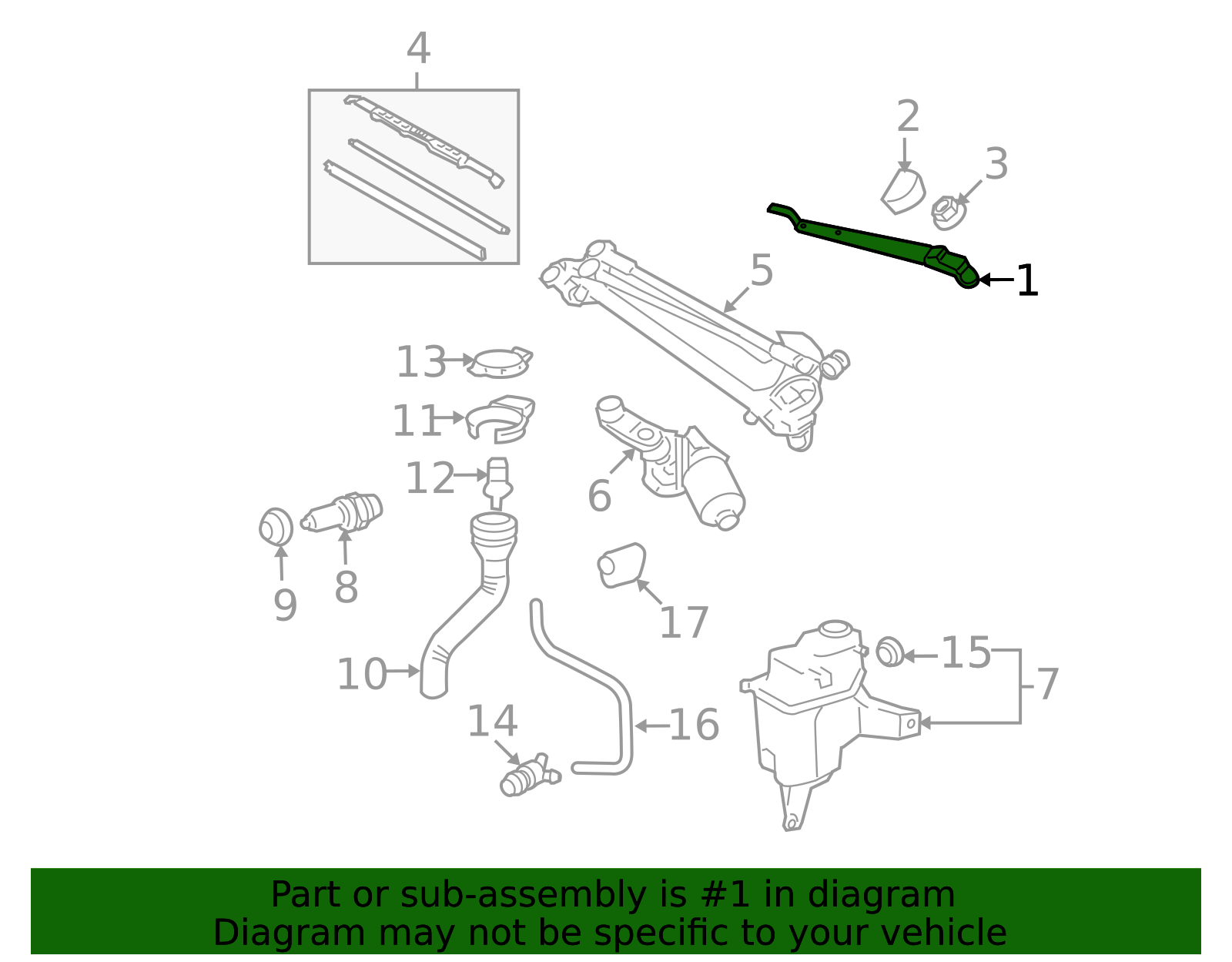 2006-2014 Toyota RAV4 2006-2014 Toyota RAV4 - Windshield Wiper Arm ...