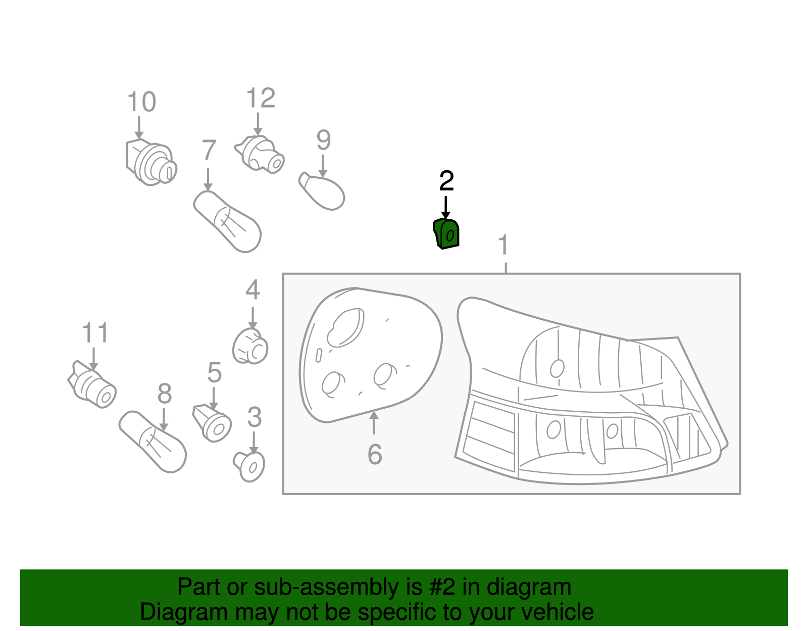 81498-52030 - Tail Lamp Assembly Upper Retainer 2007-2012 Toyota Yaris ...