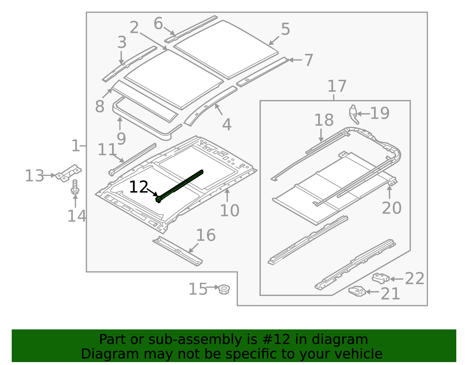 2013-2018 Hyundai Santa Fe Sport Sunroof Frame Cover 81673-2W000 ...