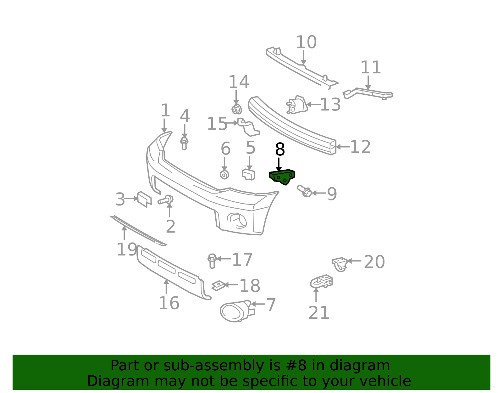 Genuine Official Toyota Bumper Cover Side Support part# 52116-0C020 for ...
