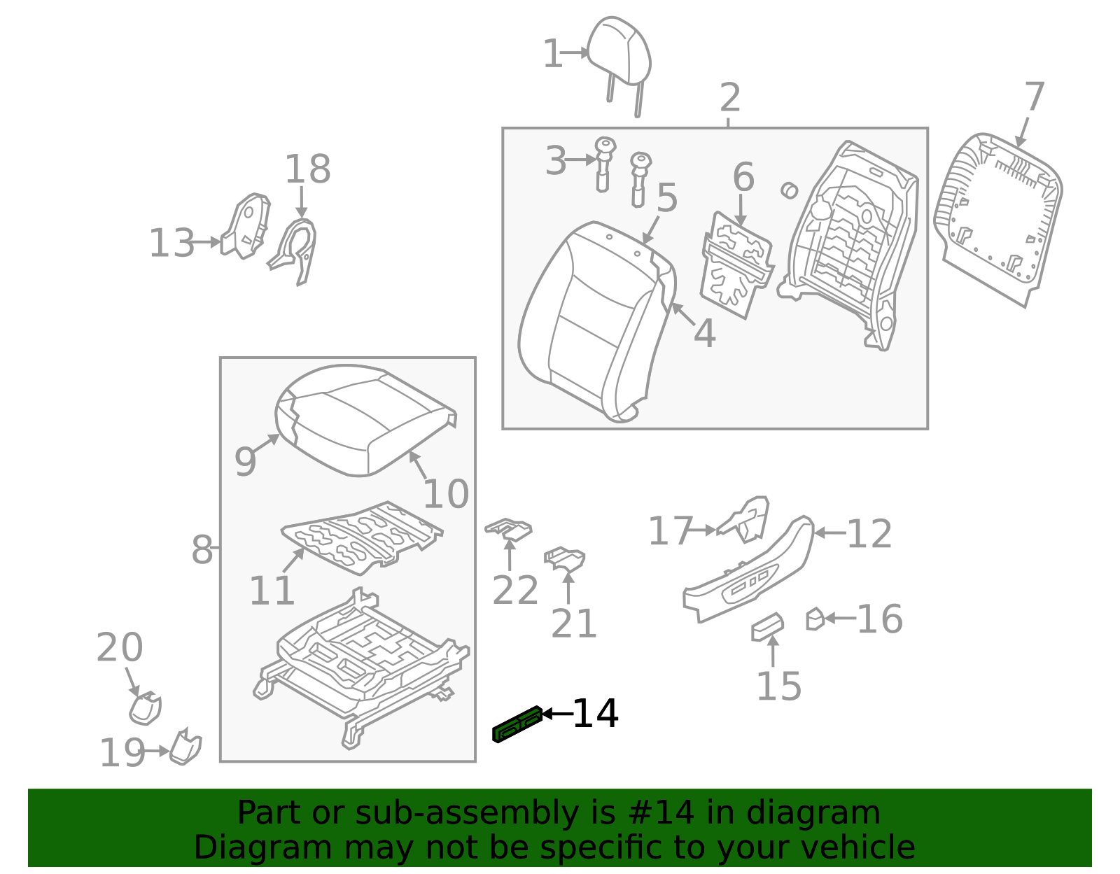 2011-2013 Kia Sorento Seat Switch - Driver's Side (LH) 88520-2P020J7 ...