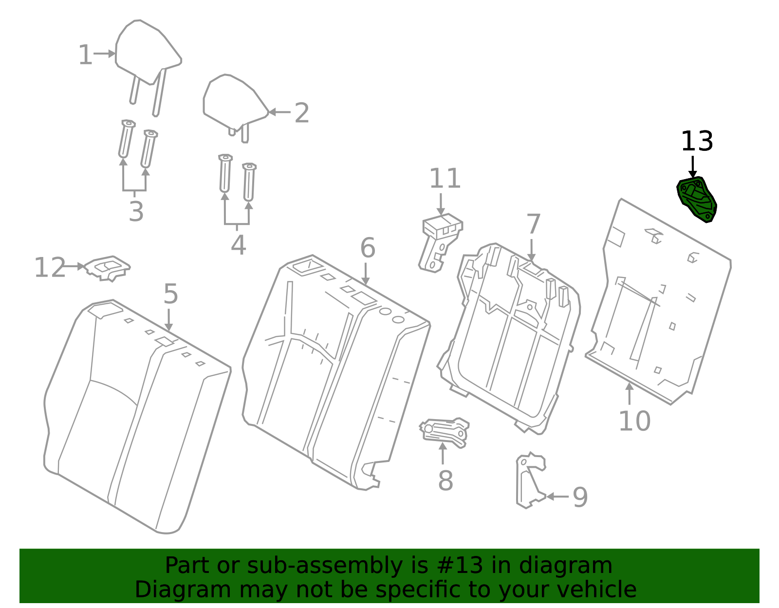 72061-F4011 - High-Quality Folding Seat Latch Release Handle Bracket ...