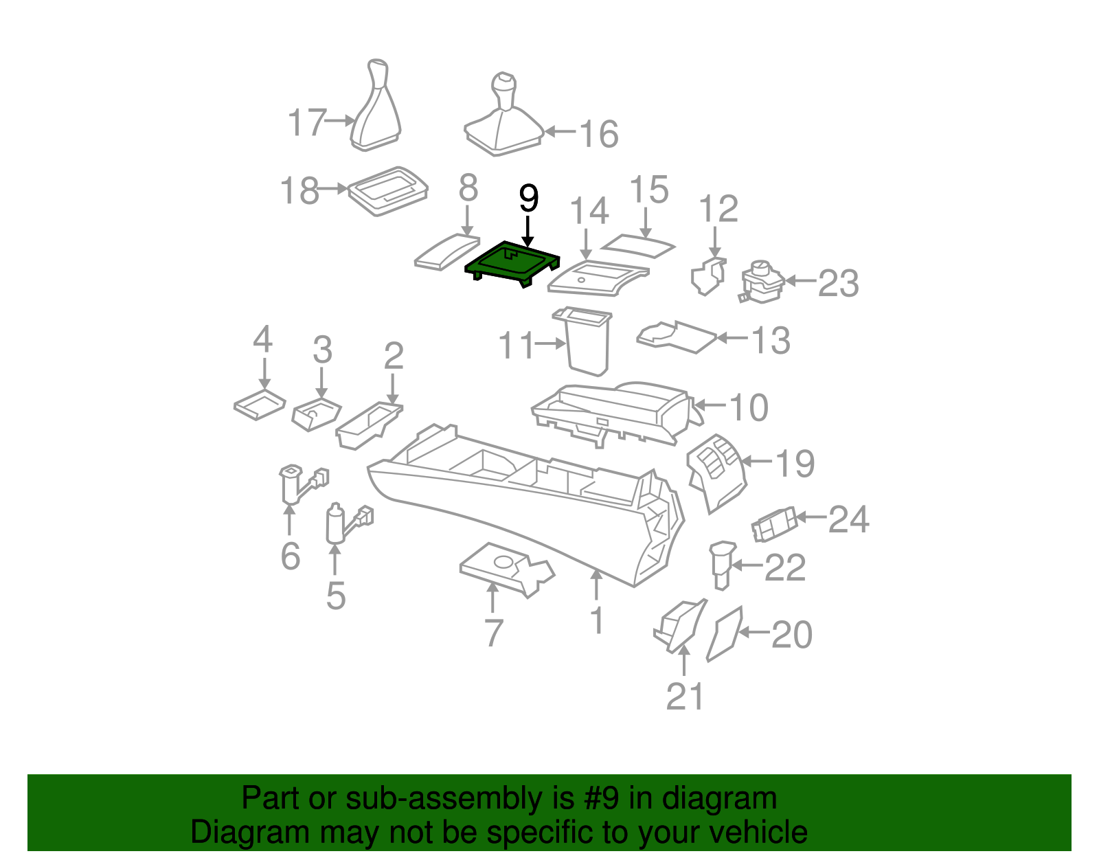 204-680-33-07 - Shift Panel 2008-2011 Mercedes-Benz | Mercedes-Benz ...