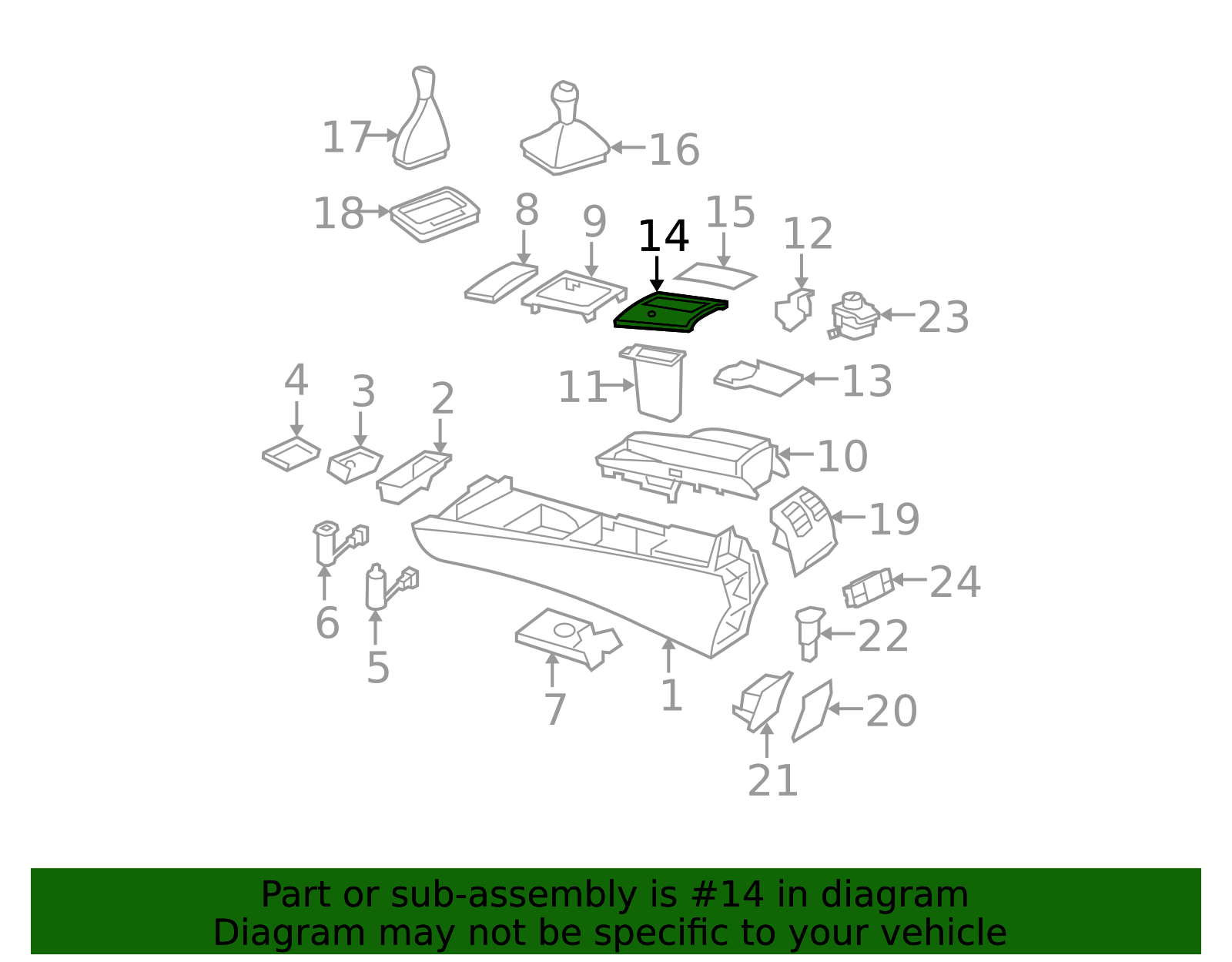 204-680-48-08-9H44 - Armrest Bezel 2012-2015 Mercedes-Benz | Mercedes ...