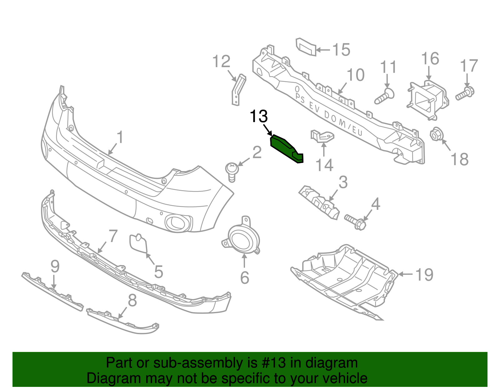 86635-E4000 - Impact Bar Lower Bracket 2015-2019 Kia Soul EV | Kia ...