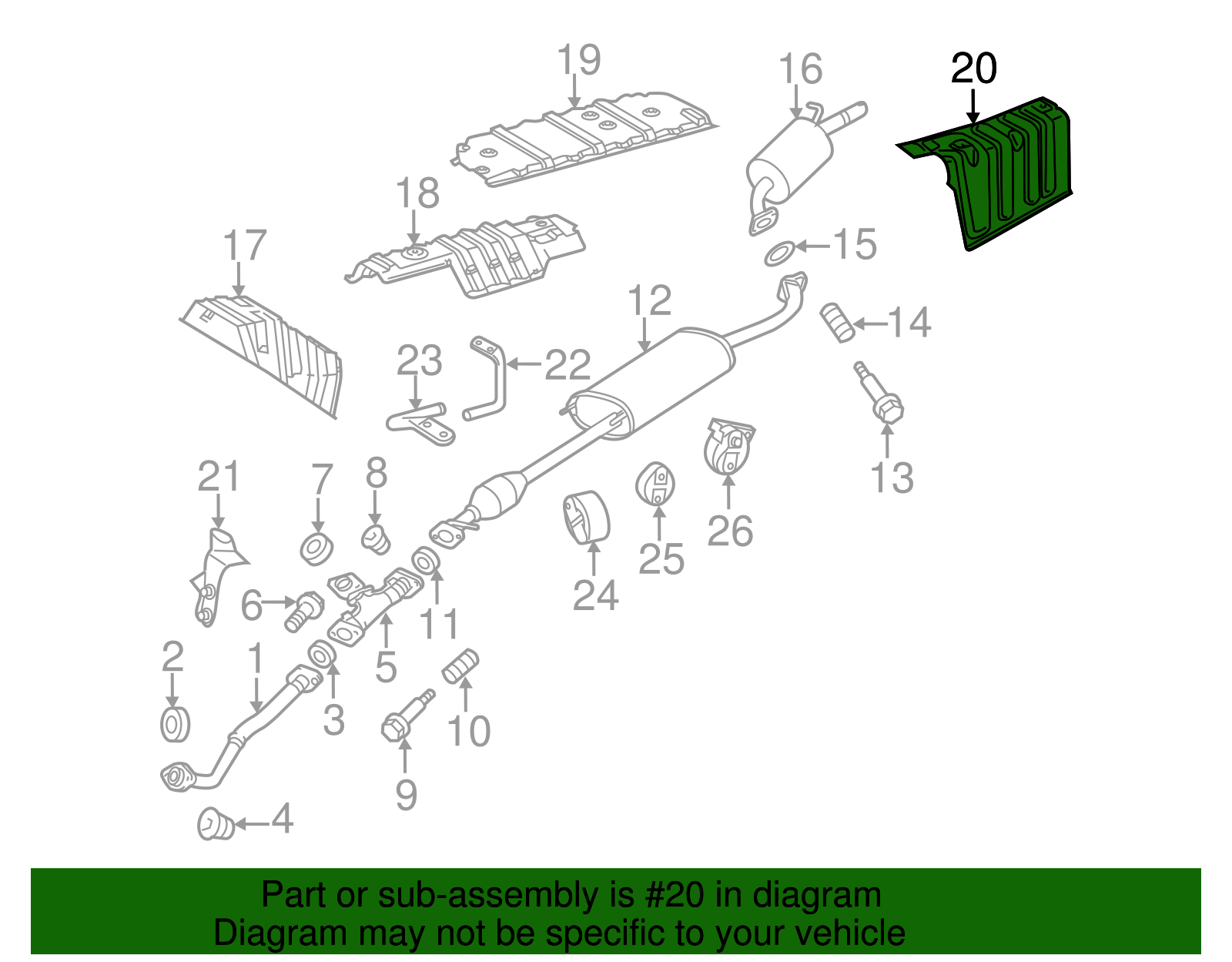 2008-2013 Toyota Highlander Exhaust Heat Shield 58327-0E030 | OEM Parts ...
