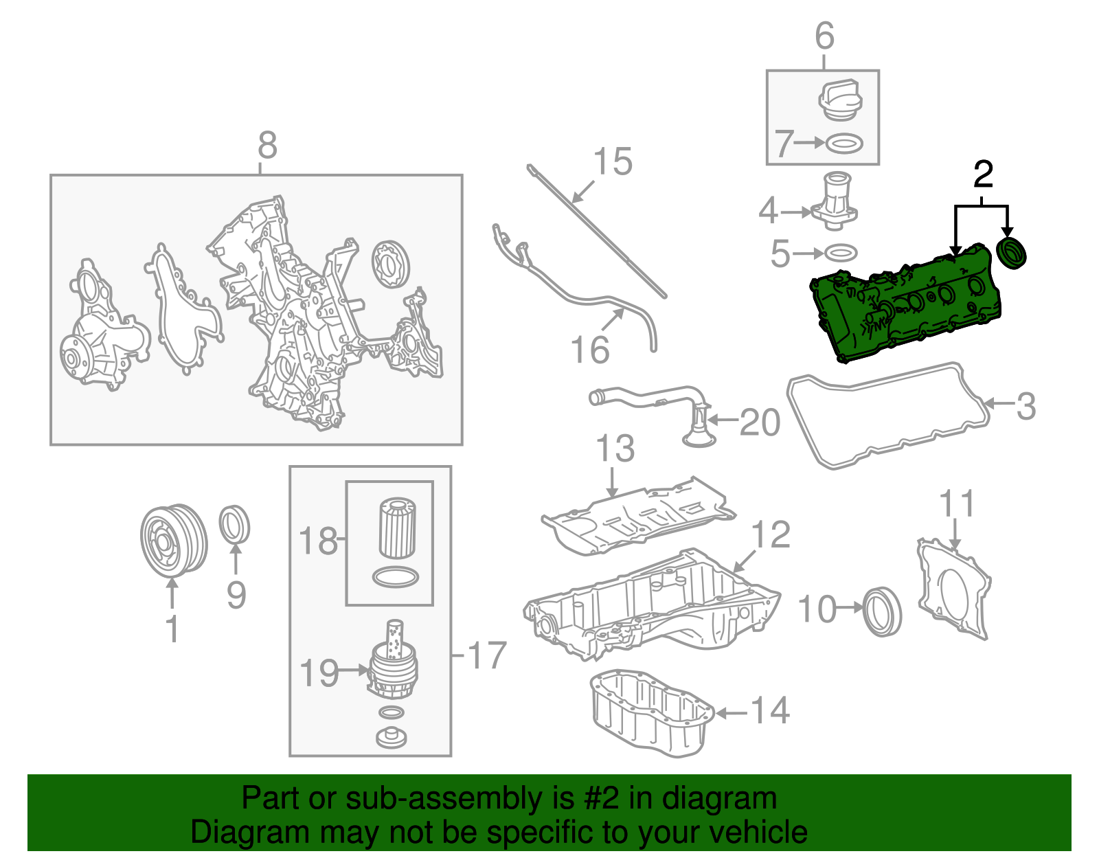 2007-2021 Toyota Valve Cover 11201-38040 | Toyota Parts Center